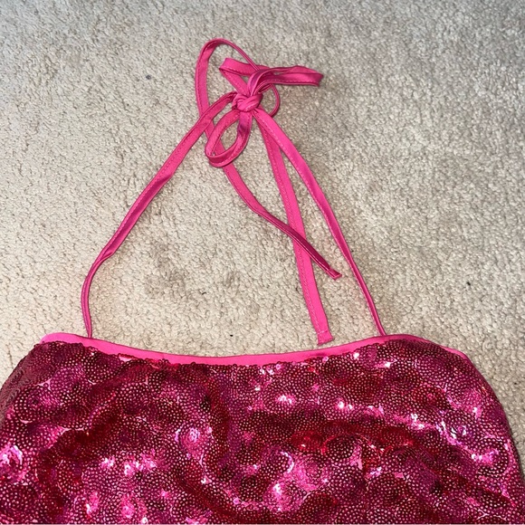 Dolls Kill | Skirts | Dolls Kill Pink Love Shack Mini Skirt Rave Sequin Bra Top Size Large Set ...